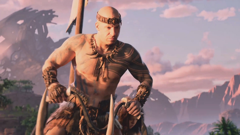 Vin Diesel Rides a Dinosaur in Ark 2 Trailer - ComingSoon.net - Movie ...