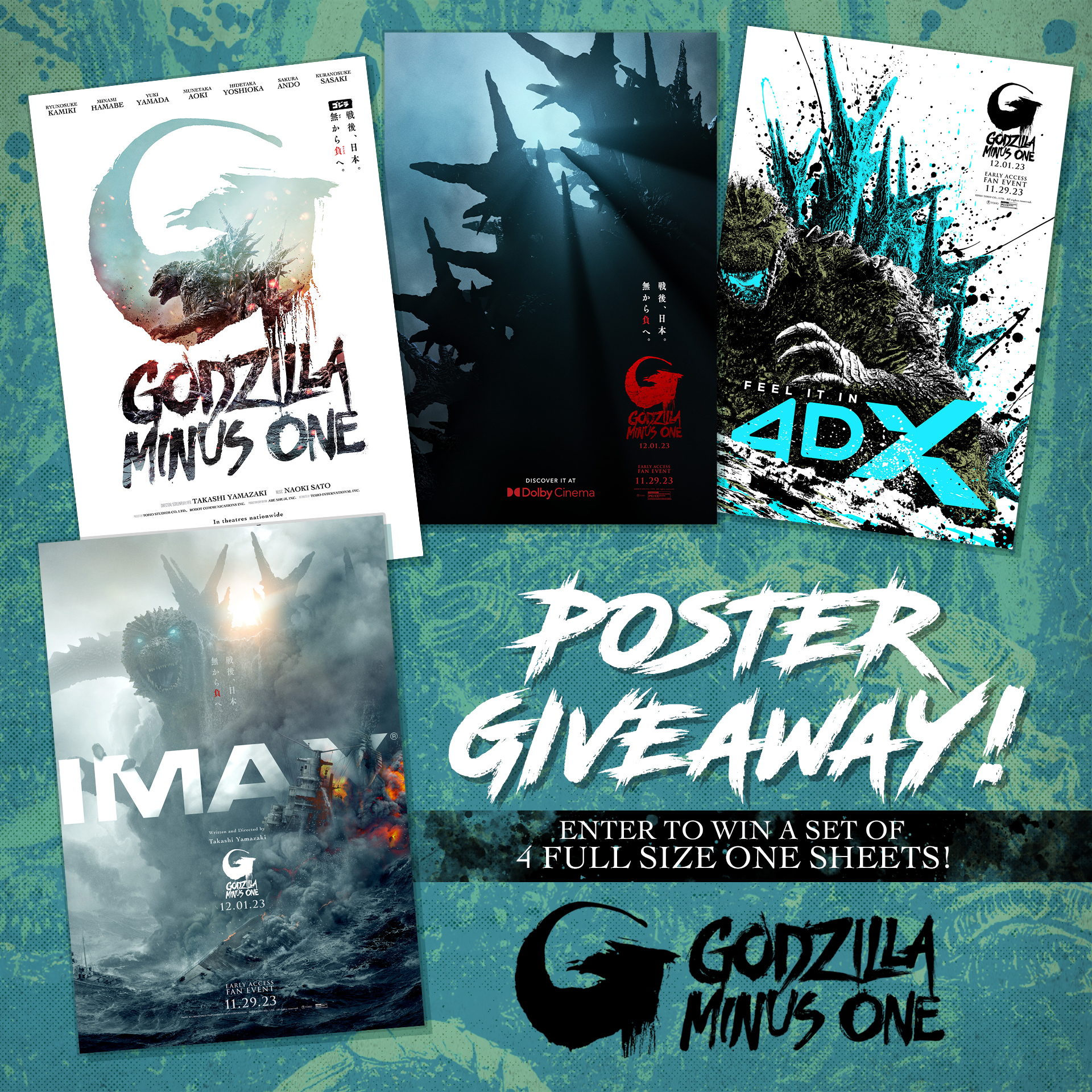 Godzilla Minus One Posters Giveaway for the Explosive Kaiju Movie