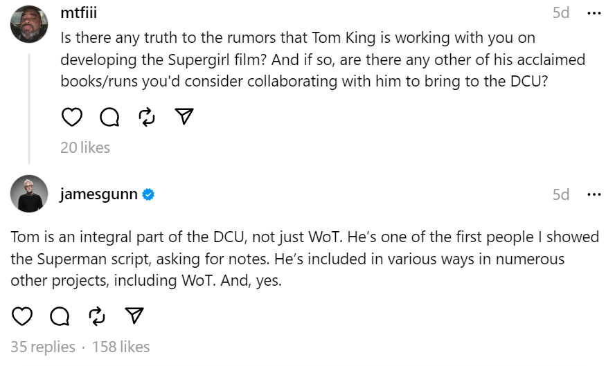 James Gunn Opens Up About Tom King’s Role in DC Universe